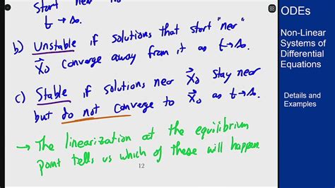 differential equations non linear systems classifying equilibrium solutions youtube