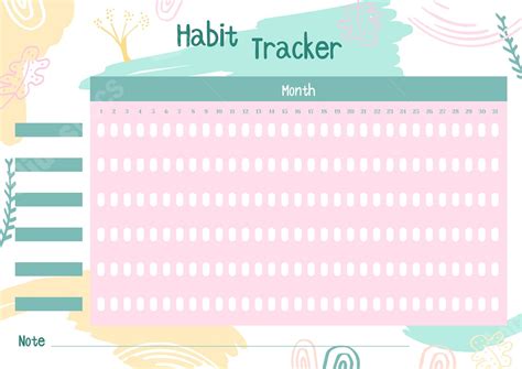 Table For Checking The Progress Of Pink And Green Task Tracking Word