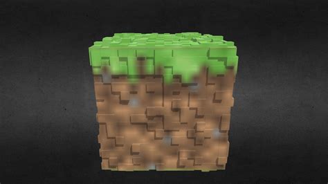 Minecraft Grass Block D Model By Debayan Ghosh Ghoshdebayan