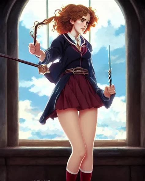 Beautiful Pinup Anime Art Of Hermione Granger By Emma Stable