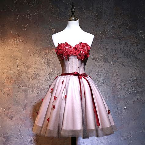 Cute Sweetheart Short Pink Tulle Party Dress Lace Up Knee Length