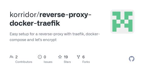 GitHub Korridor Reverse Proxy Docker Traefik Easy Setup For A
