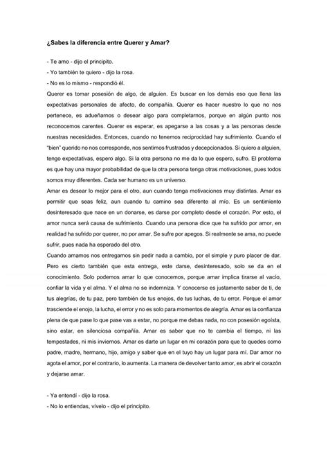 Sabes La Diferencia Entre Querer Y Amar