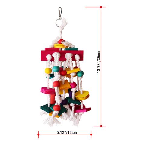 Snapklik Bird Chewing Toy Parrot Cage Bite Toys Wooden Block