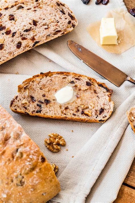 Easy No Knead Cranberry Walnut Bread Recipe Dinner Then Dessert
