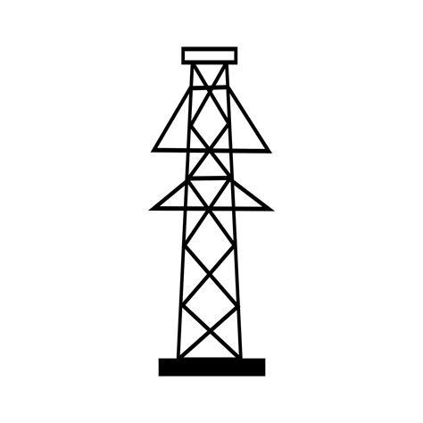 Electricity Tower Icon Vector Transmission Tower Illustration Sign