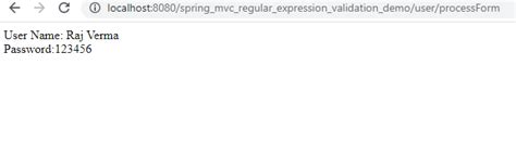 spring mvc form regular expression validation springjava