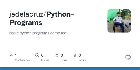 GitHub Jedelacruz Python Programs Basic Python Programs Compiled