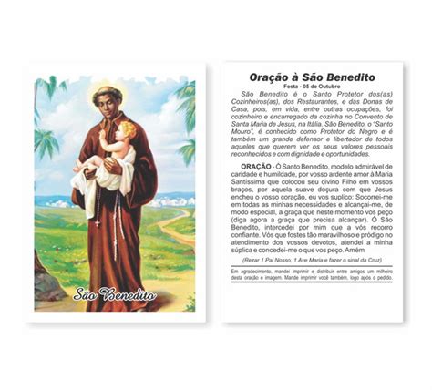 Oração São Benedito Loja SÓ ORAÇÕES Elo7 Produtos Especiais