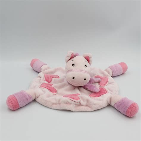 Doudou Plat Rose Cheval Kimbaloo