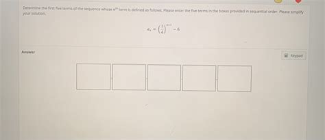 solved determine the first five terms of the sequence whose