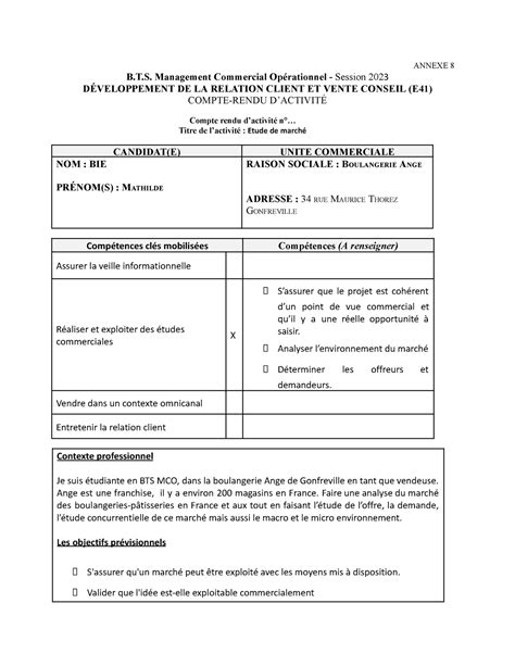 E41 fiche ANNEXE 8 B T Management Commercial Opérationnel Session
