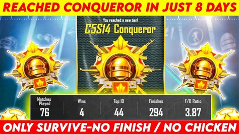 Day 10 Reached C5S14 Conqueror In Just 8 Days Solo Conqueror