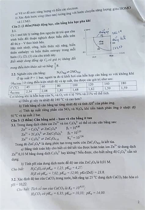 Đề thi chọn đội tuyển dự thi HSG Quốc Gia môn Hóa Học Trường THPT