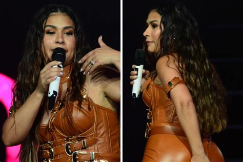 Calça de Simone Mendes rasga no bumbum e ela usa truque em show