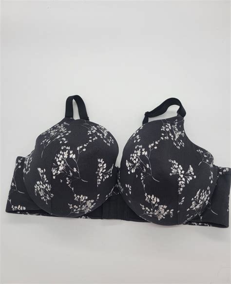 Cacique Black Floral Lightly Lined Full Coverage Unde Gem