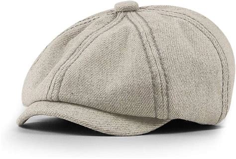 QICHEN Schirmmütze Herren Retro Newsboy Stil Tweed Flatcap Barette