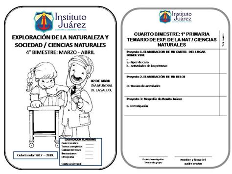 Instituto Juárez 1 Primaria PORTADAS IV BIMESTRE