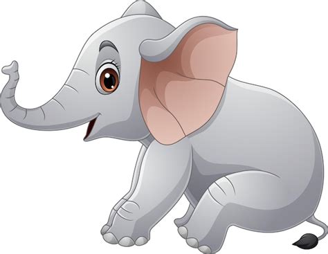 Cartoon Elefant auf weißem Hintergrund Premium Vektor