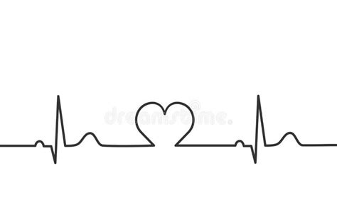 Electrocardiograma Normal Ekg Ecg Con Corazón En El Medio Línea De