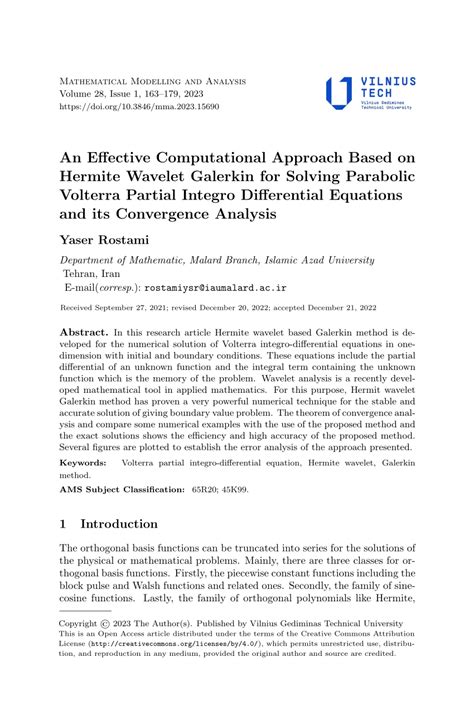 pdf an effective computational approach based on hermite wavelet galerkin for solving