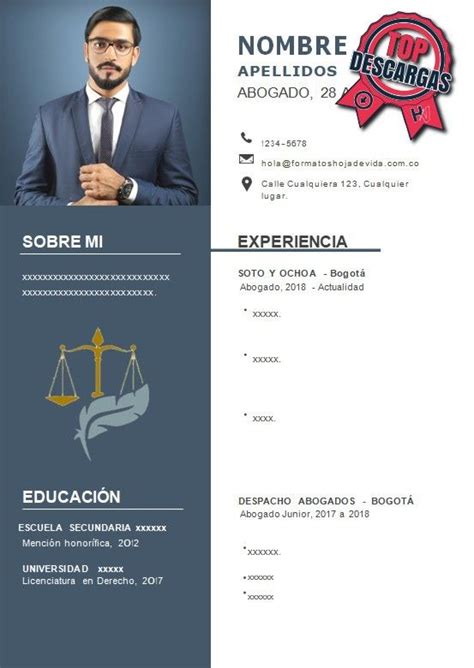 Descarga GRATIS La Mejor Plantilla Y Formato De Hoja De Vida Para