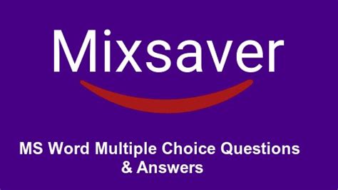 ms word multiple choice questions and answers mixsaver
