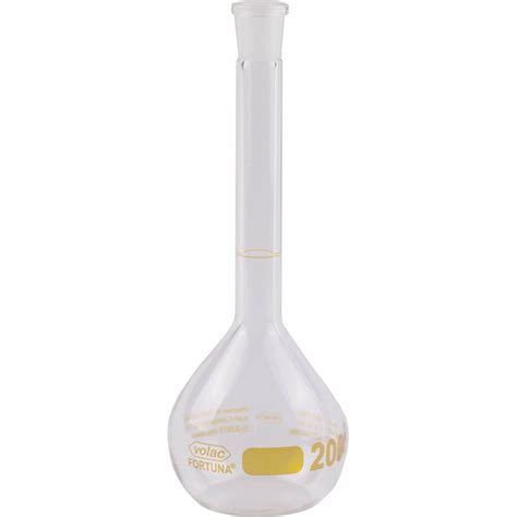 Matraz Aforado De Vidrio Transparente VOLAC FORTUNA 100 Ml Con TS 12