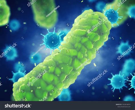 Pathogenic Bacteria Viruses Microscopic Germs That Stock Illustration