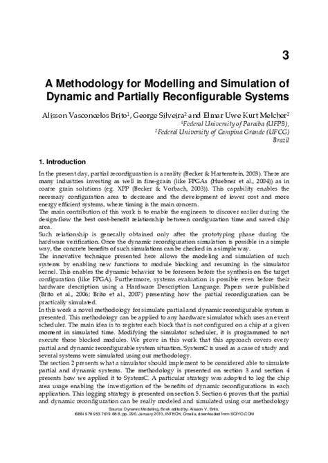 pdf a methodology for modelling and simulation of dynamic and partially reconfigurable systems