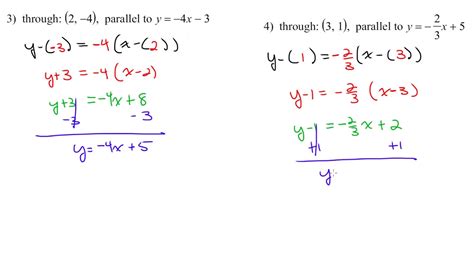 Writing Equations For Parallel And Perpendicular Lines YouTube