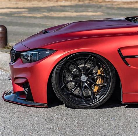 BMW F82 M4 Slammed In PWF Matt Anodized Red Majishin4 Bmw Audi Suv