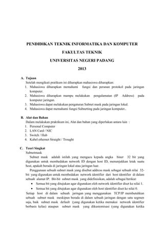 Laporan 3 Netmask Subnetting PDF