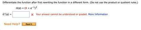 solved differentiate the function after first rewriting the
