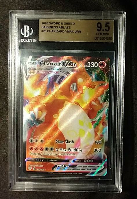 Pokemon Charizard Vmax Bgs Mint Glurak Dracaufeu Lizardon