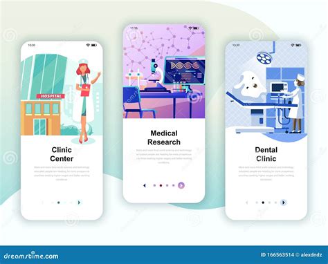 Set Of UI UX GUI Screens Medicine App Flat Design Template For Mobile