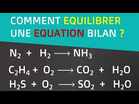 Comment équilibrer une équation bilan d une réaction chimique YouTube
