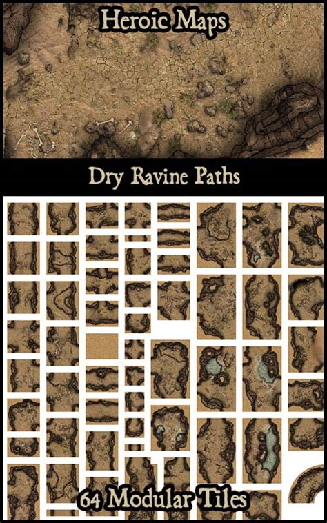 Heroic Maps Modular Kit Dry Ravine Paths Heroic Maps Caverns
