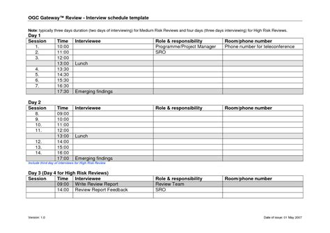Interview Spreadsheet Template With Interview Schedule Template Excel