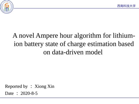 pdf a novel ampere hour algorithm for lithium ion battery state of charge estimation based on