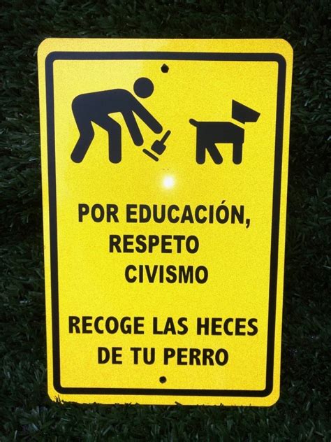 Letrero Se Alamiento Reflejante Recoge Las Heces Perros Ama Meses Sin