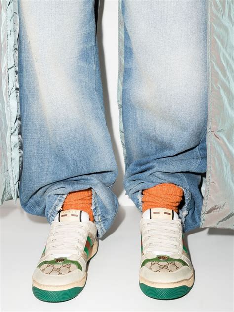Gucci Screener Lace Up Sneakers Farfetch