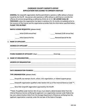 Fillable Online APPLICATION FOR LICENSE TO OPERATE RAFFLES Fax Email