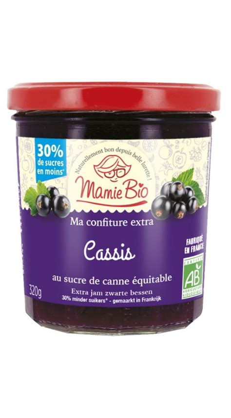 Confiture extra Cassis Bio Les confitures allégées Mamie Bio