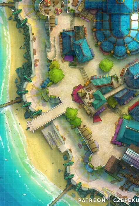 Beach Town Sea Front Our Brand New Map 31x46 Battlemaps Fantasy