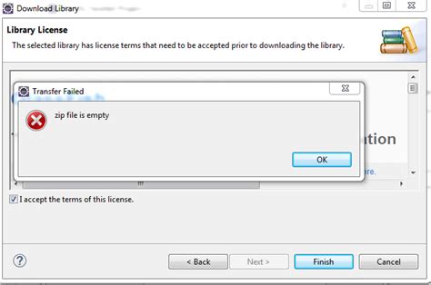 eclipse when downloading mojarra libraries for jsf it is showing error “zip file is empty” in