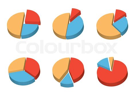 Satz Von D Runde Diagramme Illustration Stock Bild Colourbox