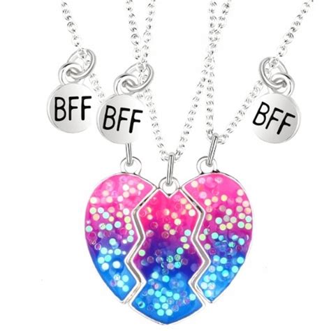 Naszyjnik Dla Przyjaci Ek Przyja Ni W Serce Bff Shopee Polska