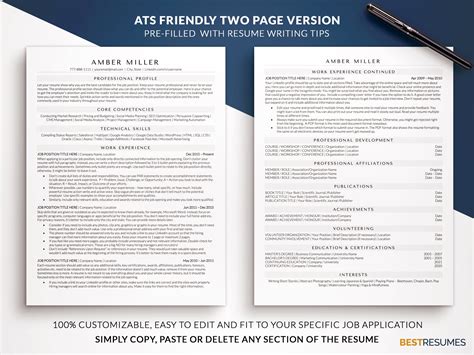 ATS Friendly Resume Templates Amber BestResumes Co