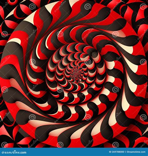 Unusual Geometric Pattern In Red Black Colors Multicolored Spiral